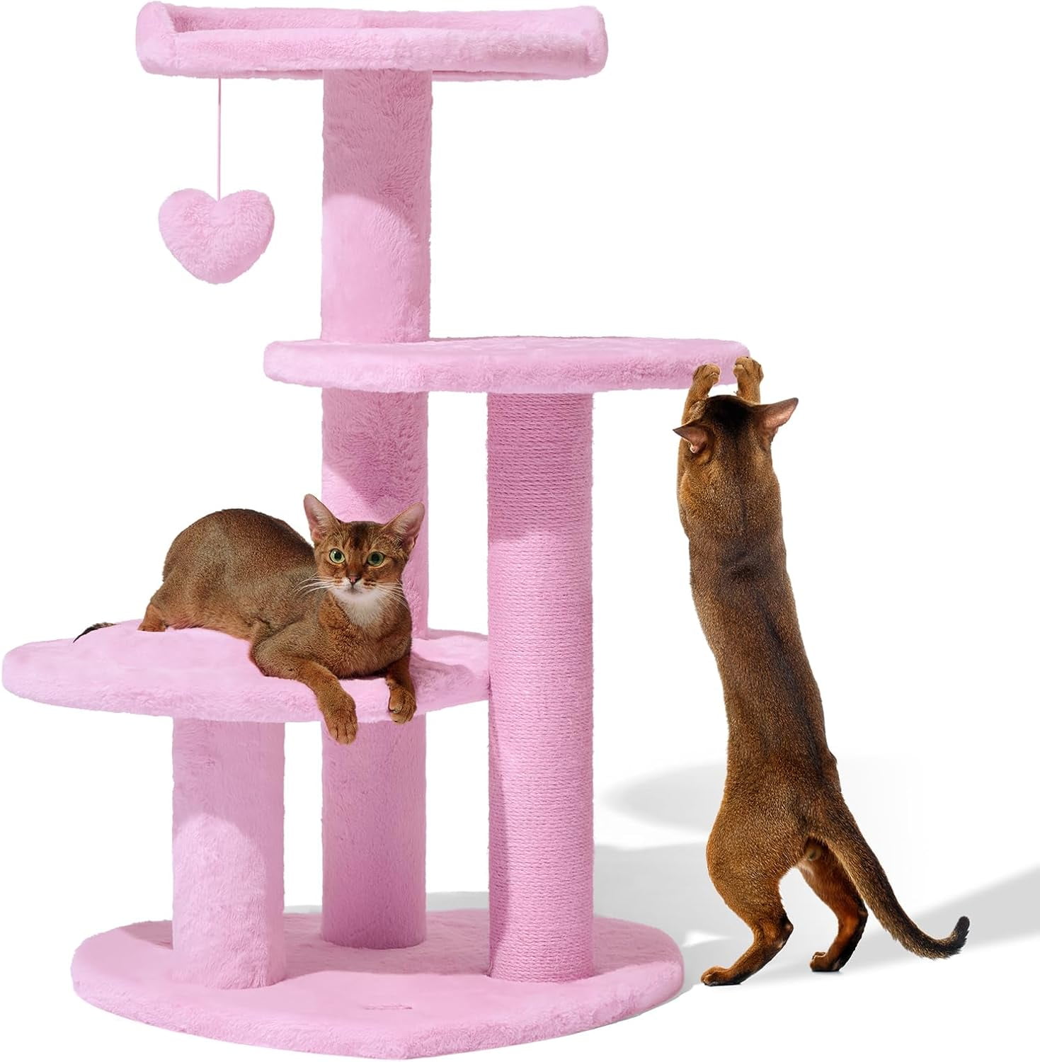 41.3 Inches Multi-Level Cat Tree Cat Tower with Fruit-Shaped Platform ...