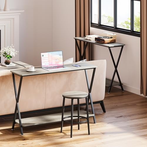 41.3'' Industrial Narrow Console Table with 2-Tier Storage - Slim Sofa ...