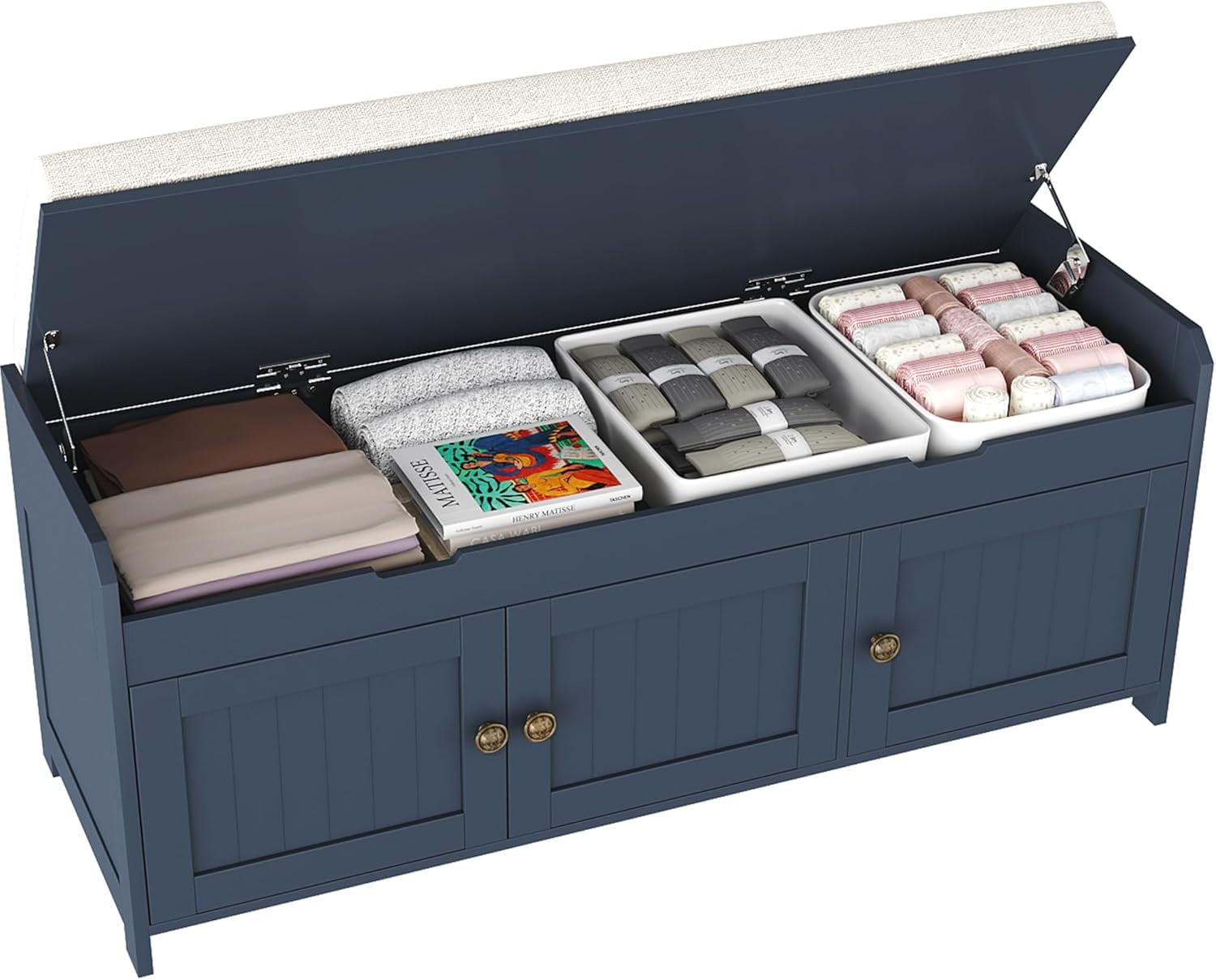 41.3" Shoe Bench with Lift Top Storage, Entryway Storage Bench with ...