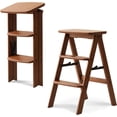41 3 Step Ladder Folding Step Stool, Wooden Step Stool Foldable ...