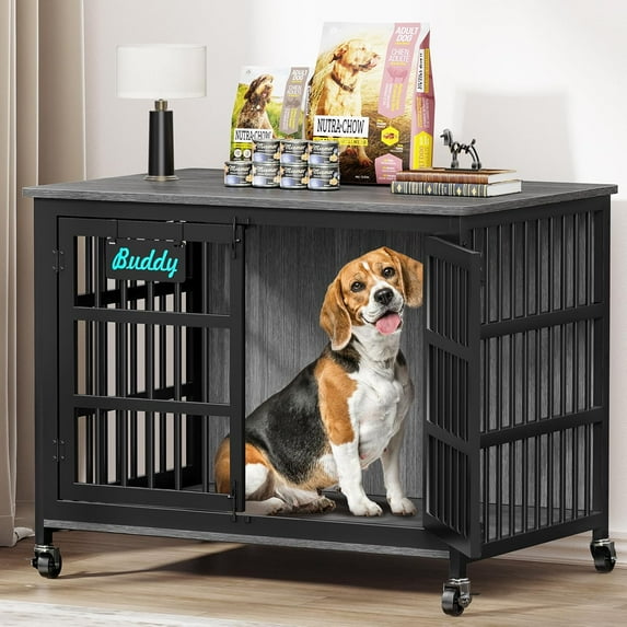 41"/33"/27" Crate Furniture with Name Tag, Kennel Indoor for Medium ...