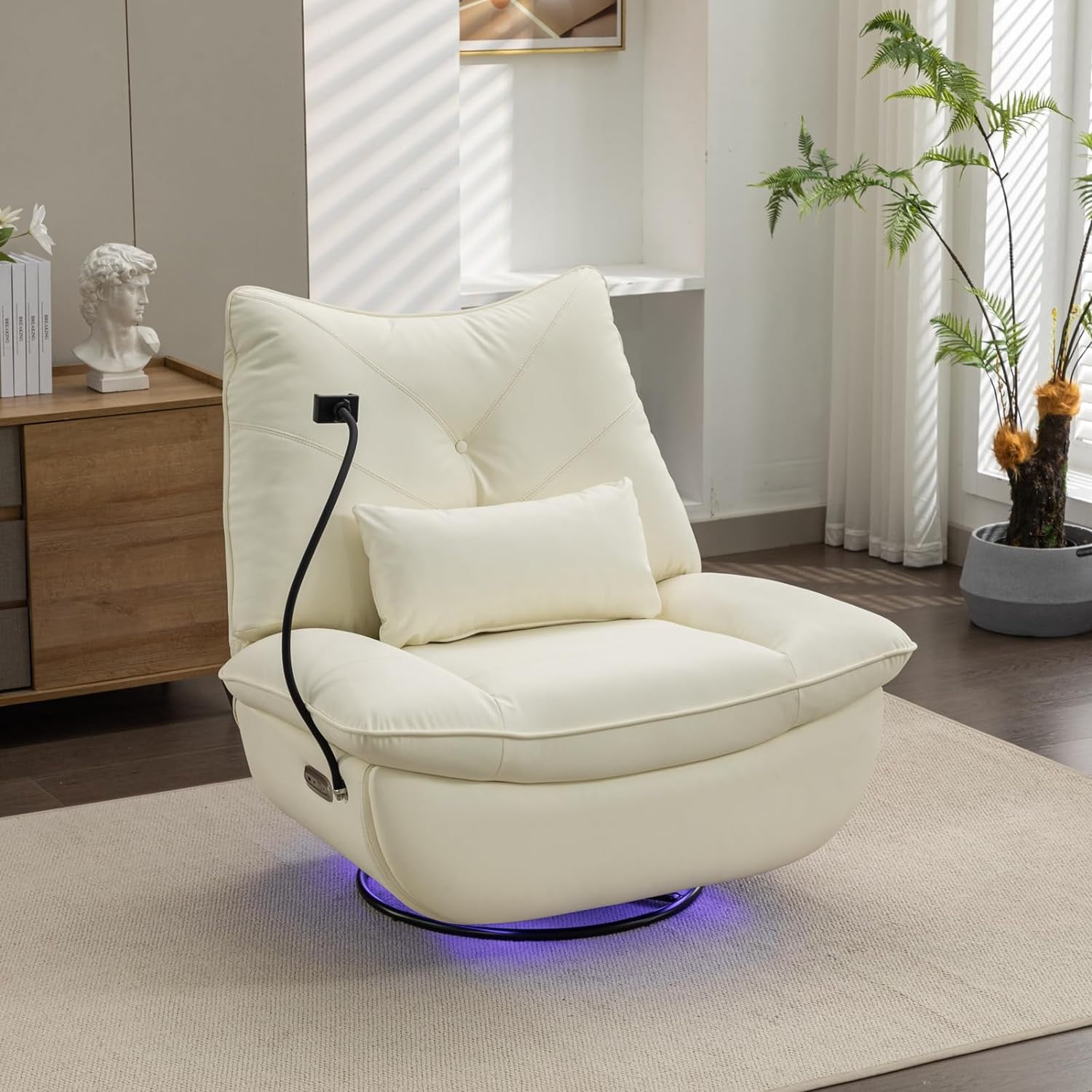 41.33'' Oversized Electric Rocker Recliner, 270° Swivel Power Glider ...