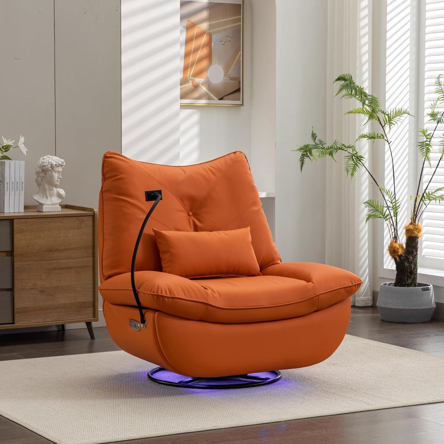 41.33'' Oversized Electric Rocker Recliner, 270° Swivel Power Glider ...