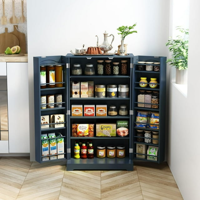 41" Kitchen Pantry Storage Cabinets Food Pantry Cabinet with Doors and ...