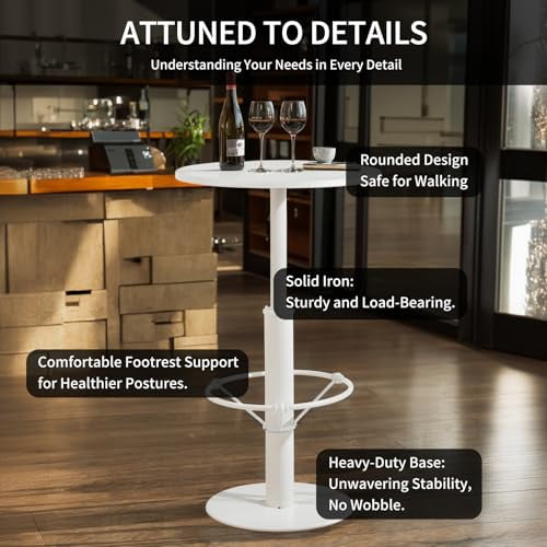 41.3inch High Cocktail Table for Party Modern Tall Pub Table Industrial ...