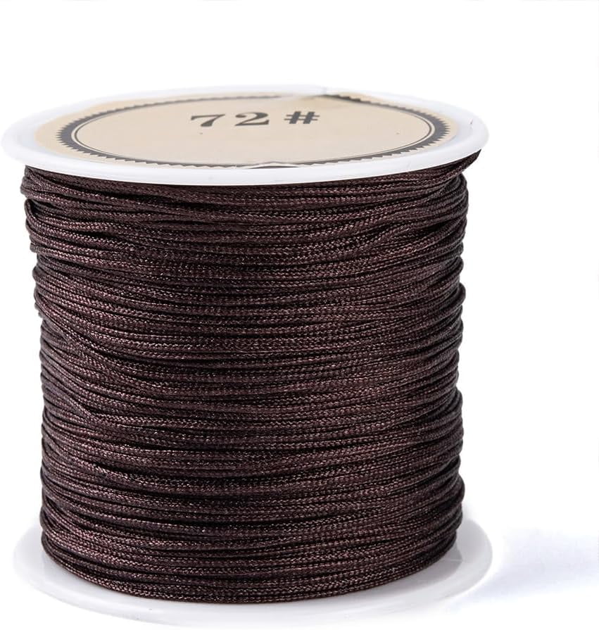 41.5-43.7 Yards Nylon Chinese Knot Cord 0.8mm Coffee Jewelry String ...