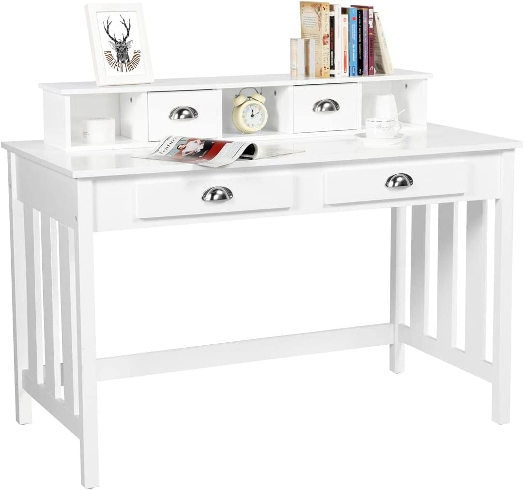 41.7'' Computer Workstations Writing Desk with Drawer Storage, Homework ...