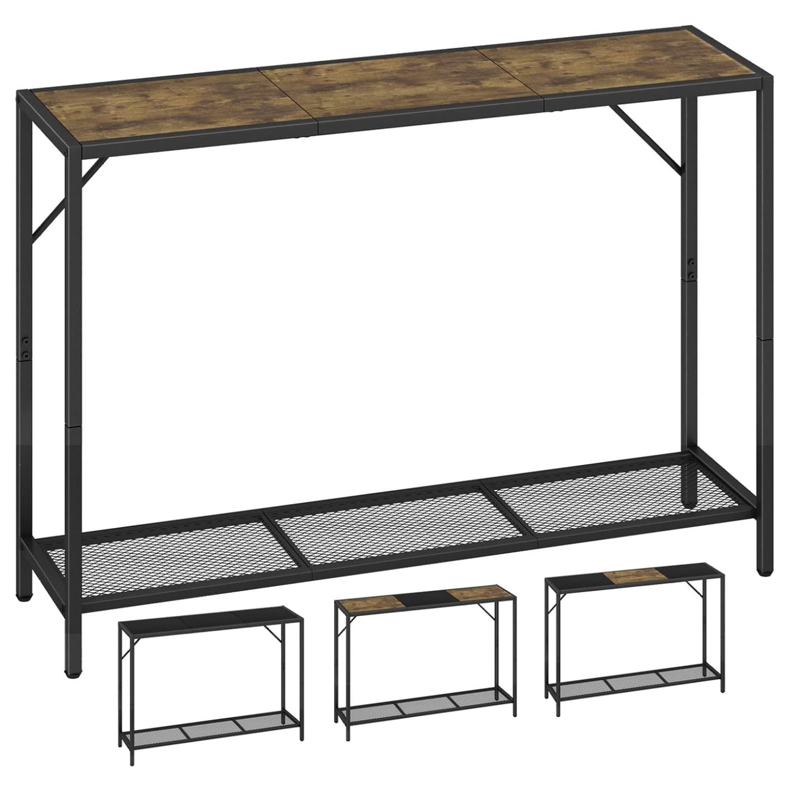 41.7" Console Table, Two-Color DIY Entryway Table, Industrial Narrow ...