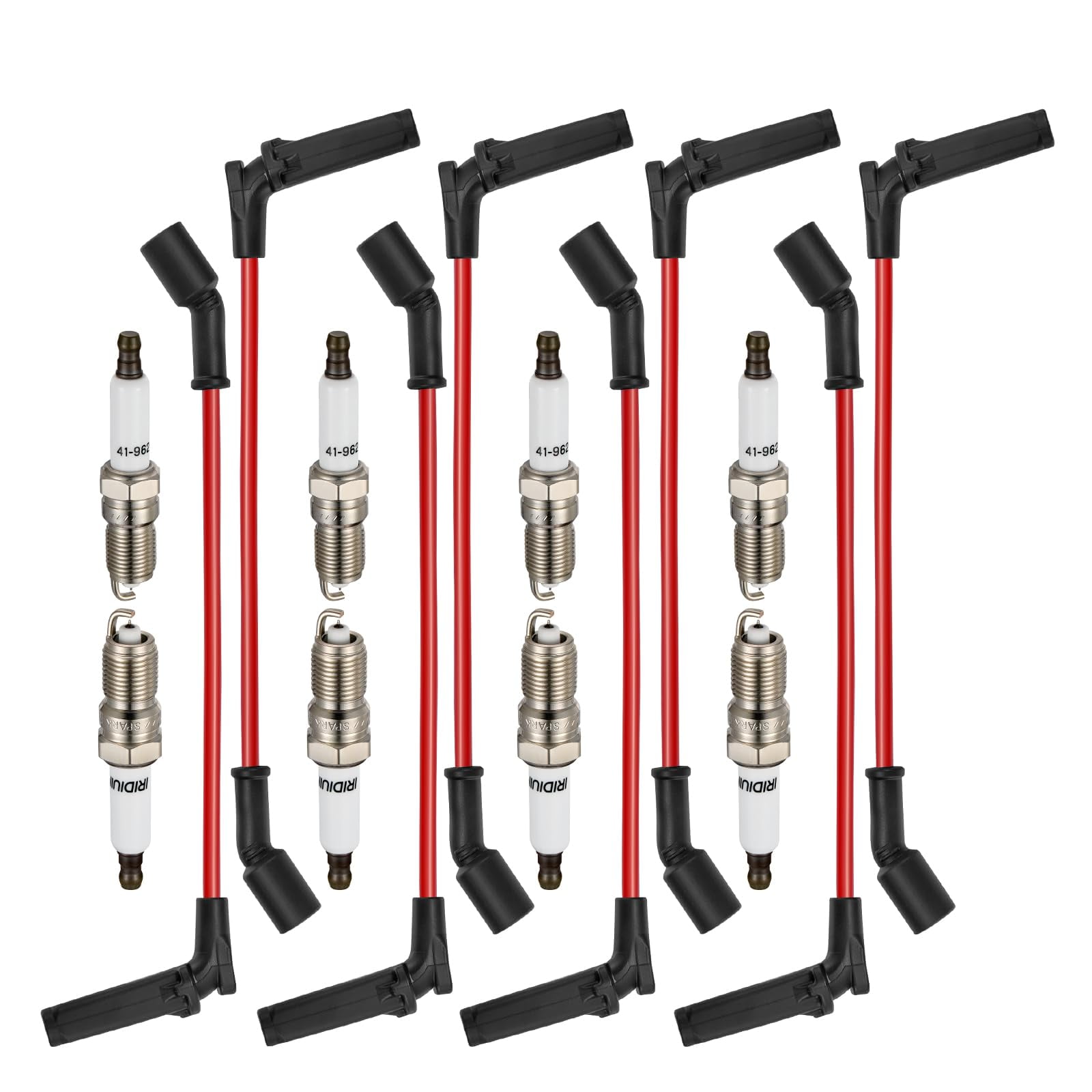 41-962 Spark Plugs & 9748RR 48322 Spark Plug Wires, High Performance ...