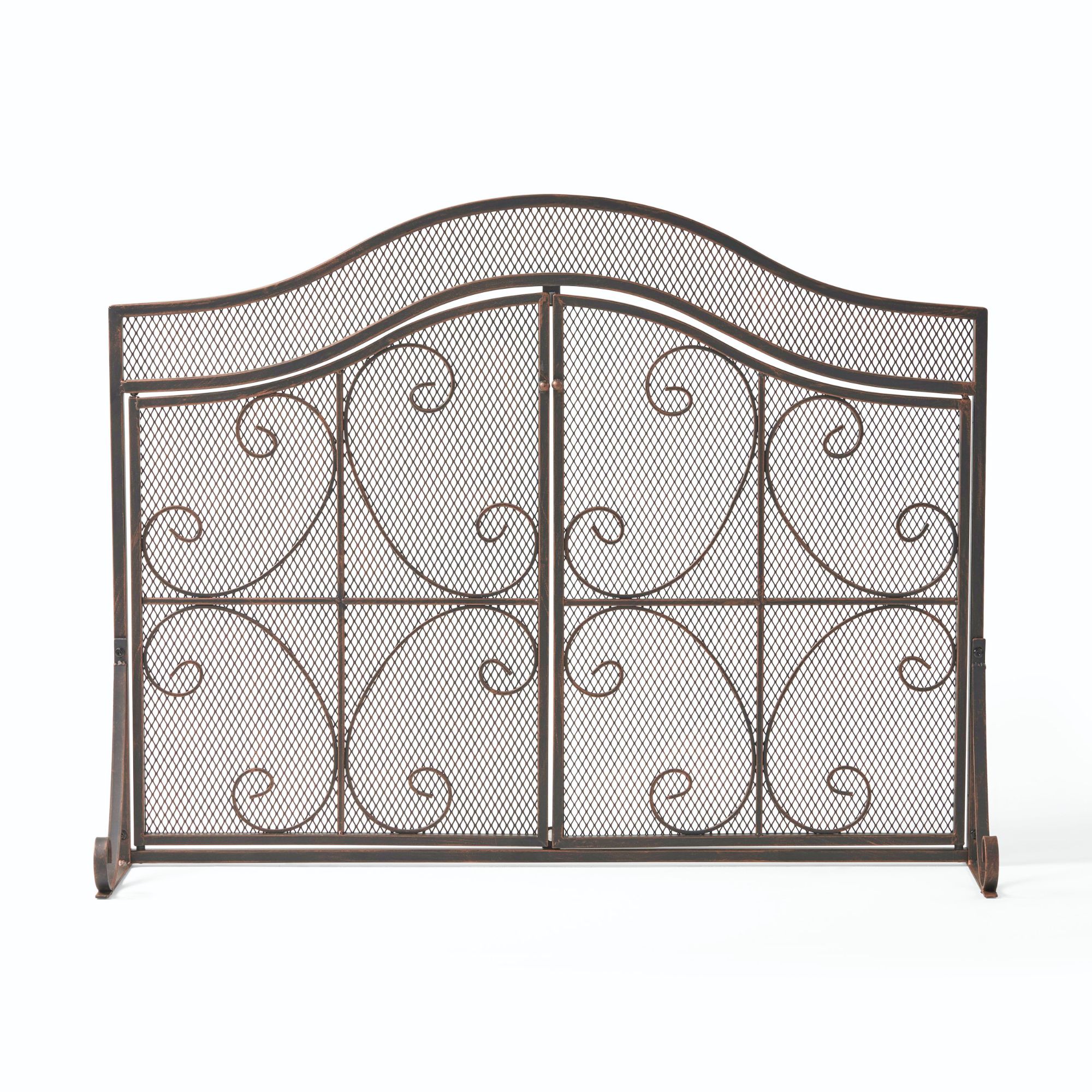 41" Black Contemporary Scrollwork Accent Fireplace Screen - Walmart.com