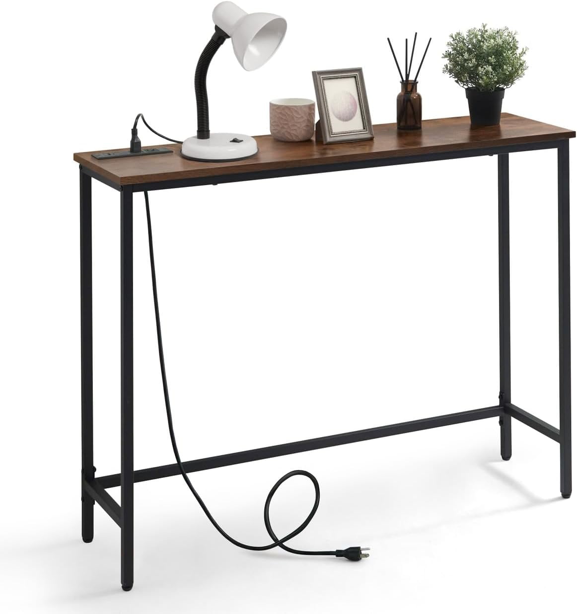 41” Classic Console Table w/ 2 Outlets, USB & Type-C Ports for Entryway ...