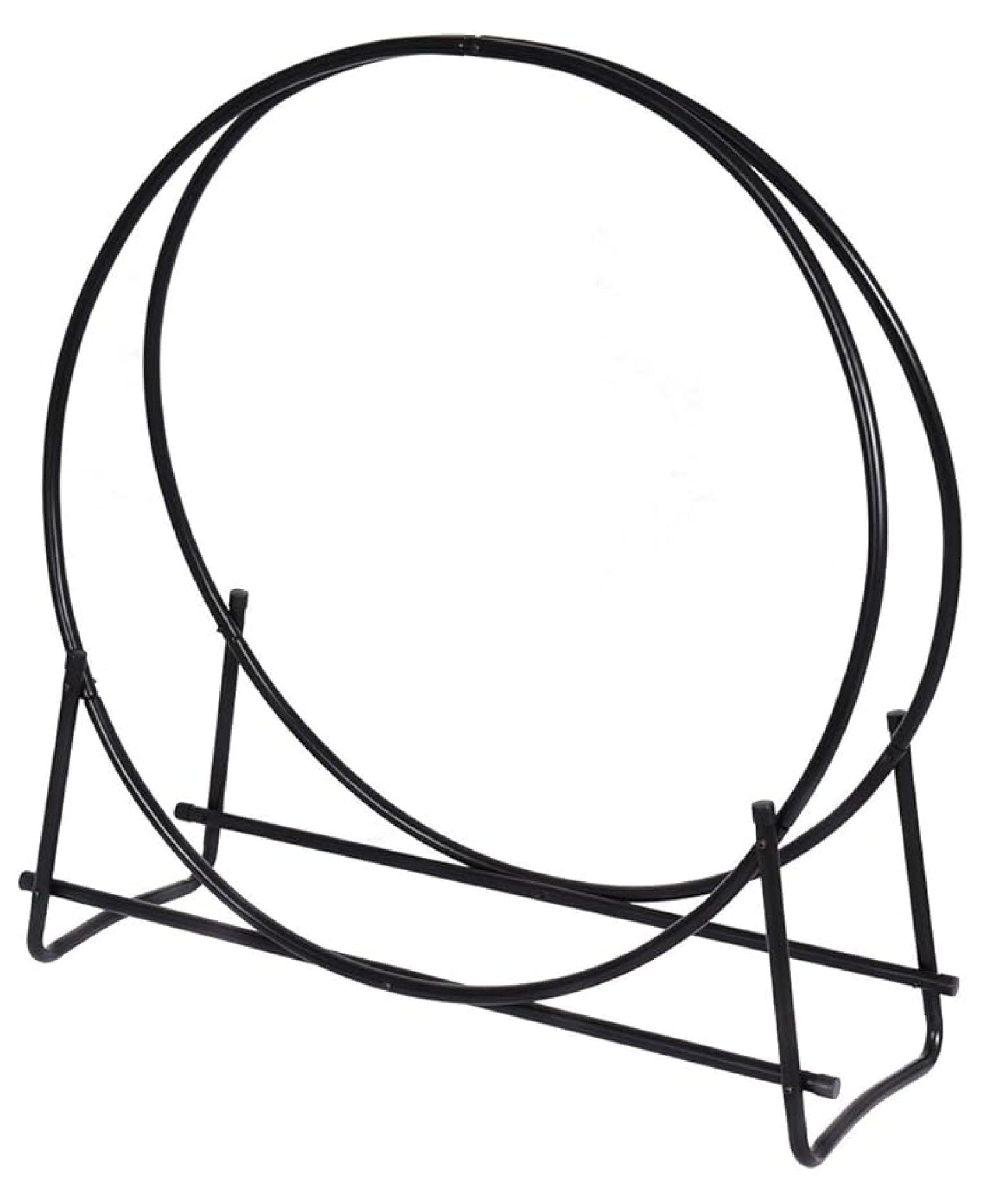 41” Firewood Log Rack, Powder-Coated Steel Fireplace Wood Holder w ...