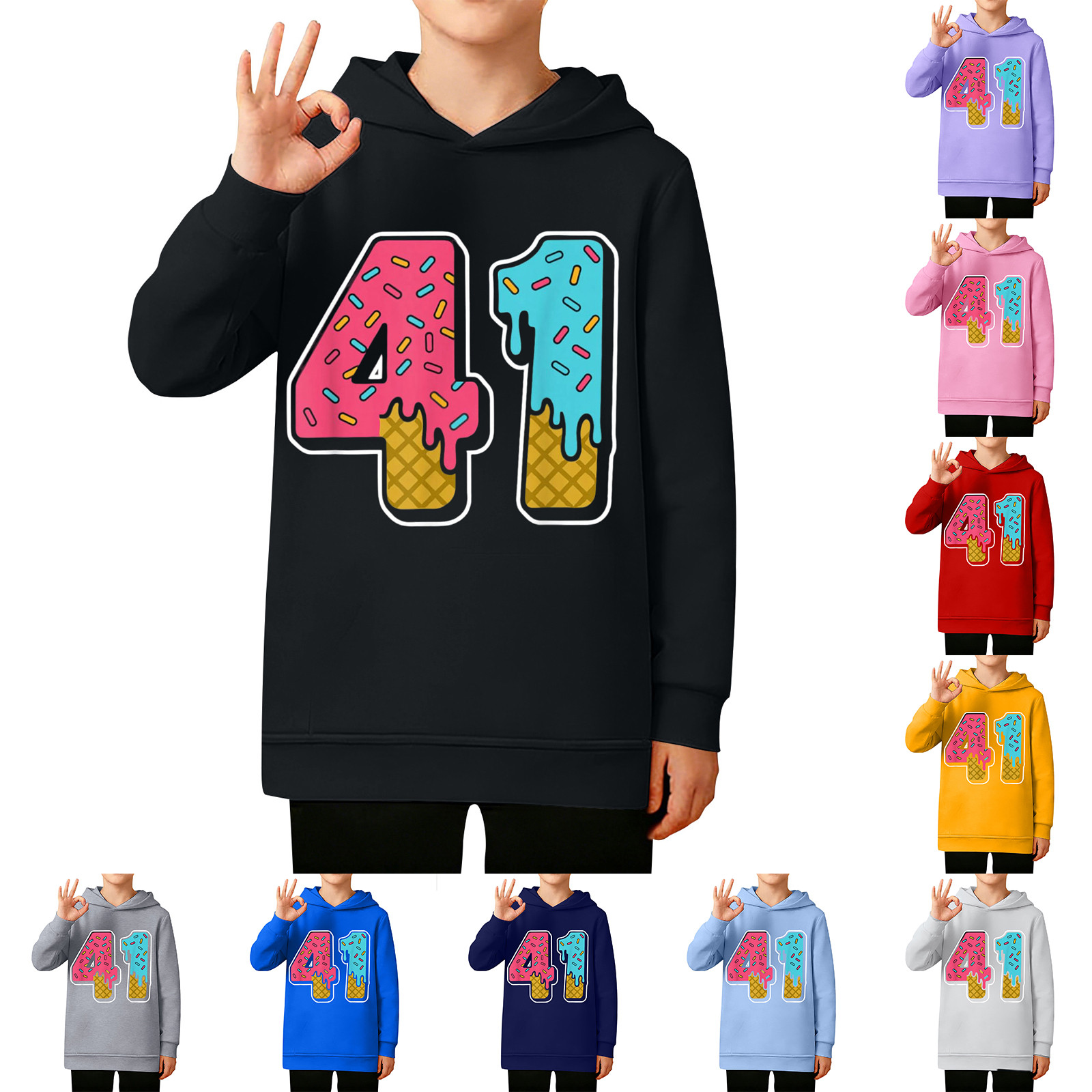 41 Hoodies for Boys Girls 3D 41 Ice Cream Meme Funny Printed Hooded ...