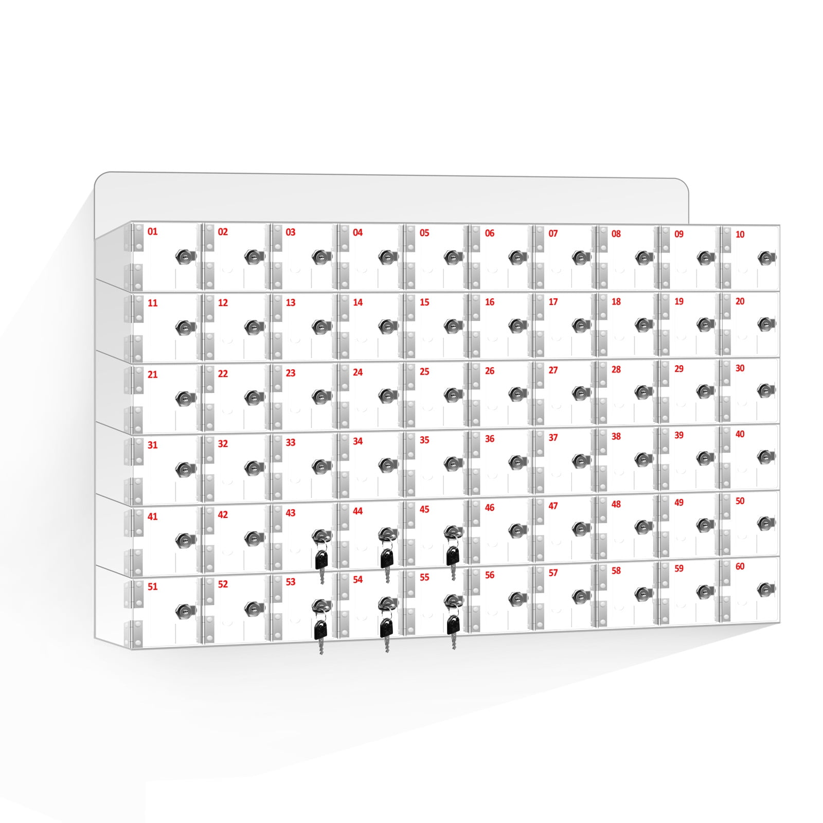 41 In x 7.2 In x 24.8 In Acrylic Cell Phone Storage Locker 60 Slots ...