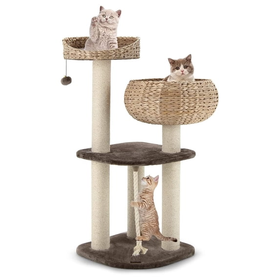 41 Inch Cat Tree for Indoor Cats, Multi-Level Tower with Scratching ...