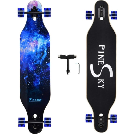 41 Inch Longboard Skateboard 8 Ply Natural Maple Complete Skateboard ...