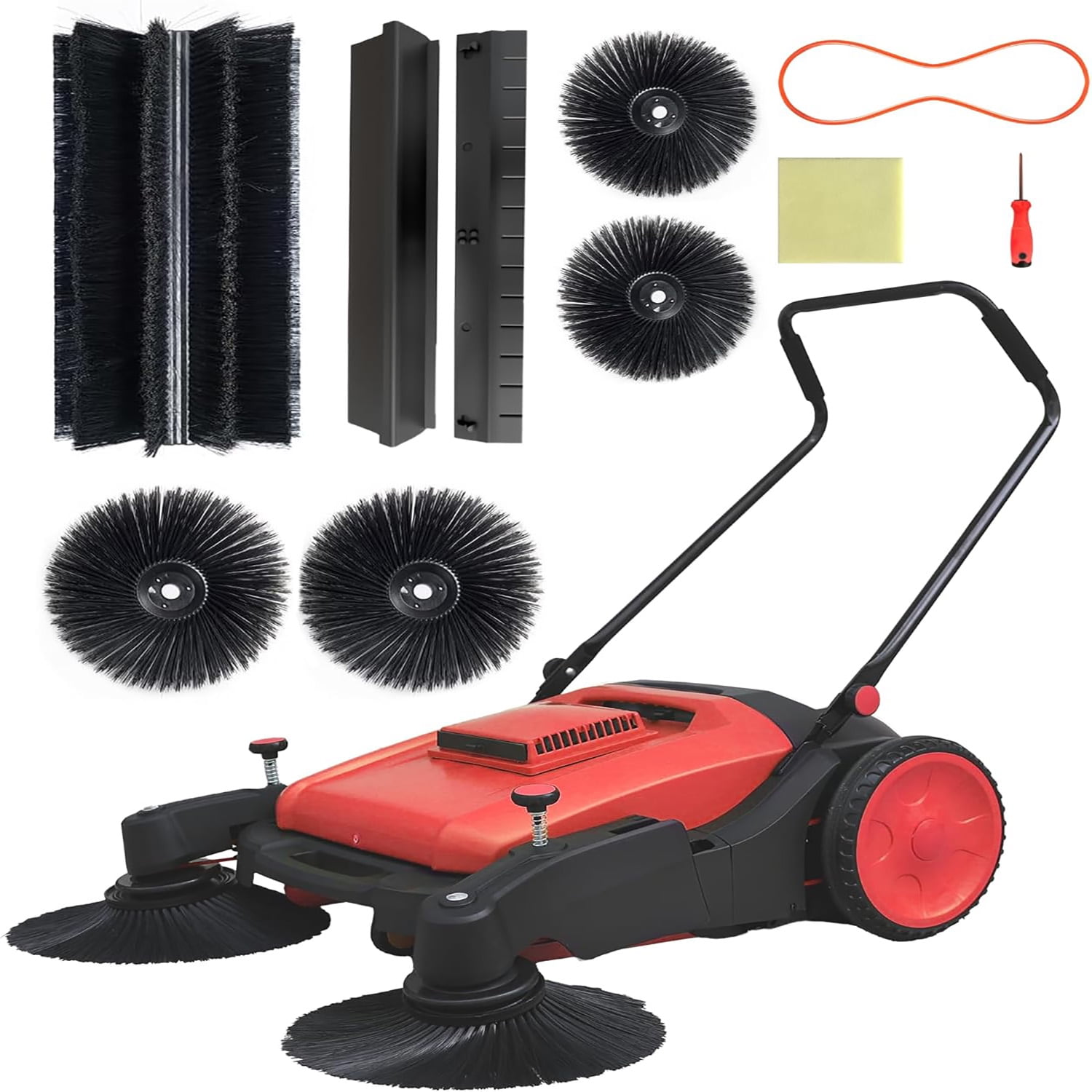 41" Industrial Walk-Behind Hand Push Floor Sweeper,15 Gallon Large ...