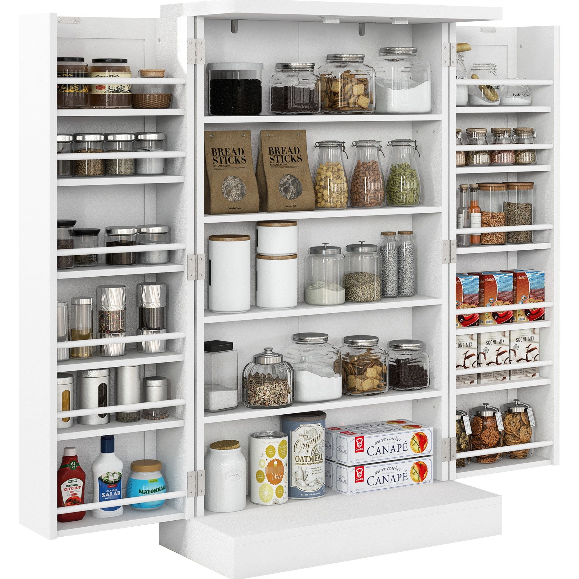 41" Kitchen Pantry Cabinet | Adjustable Shelves for Pitchers and ...