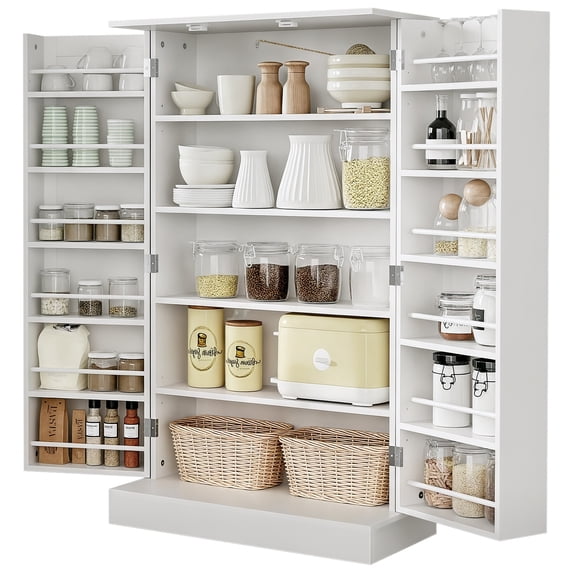 41" Kitchen Pantry Cabinet, Freestanding Storage Organizer with ...