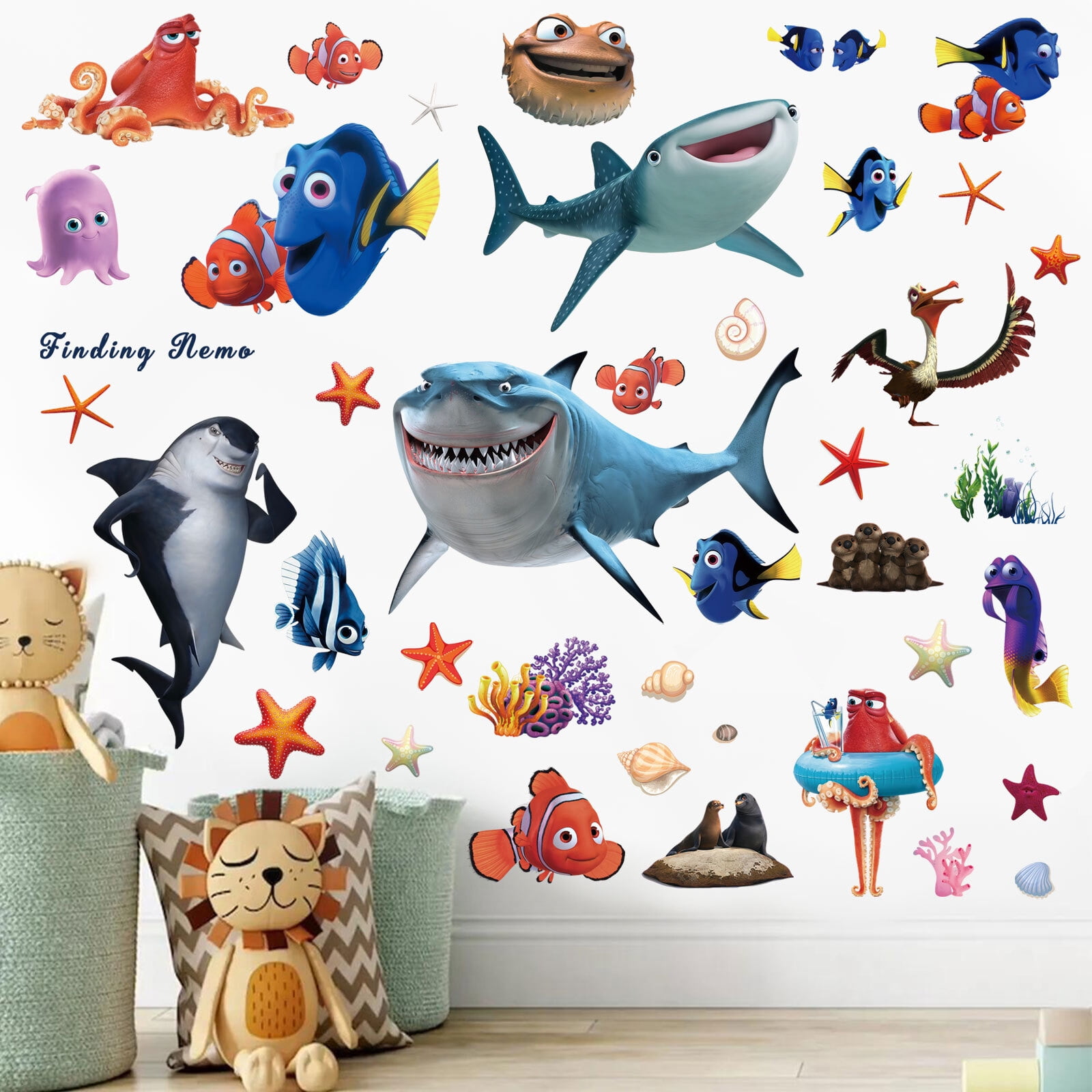 41 PCS For Finding Theme For Nemo Wall Stickers – Cartoon Character PVC ...
