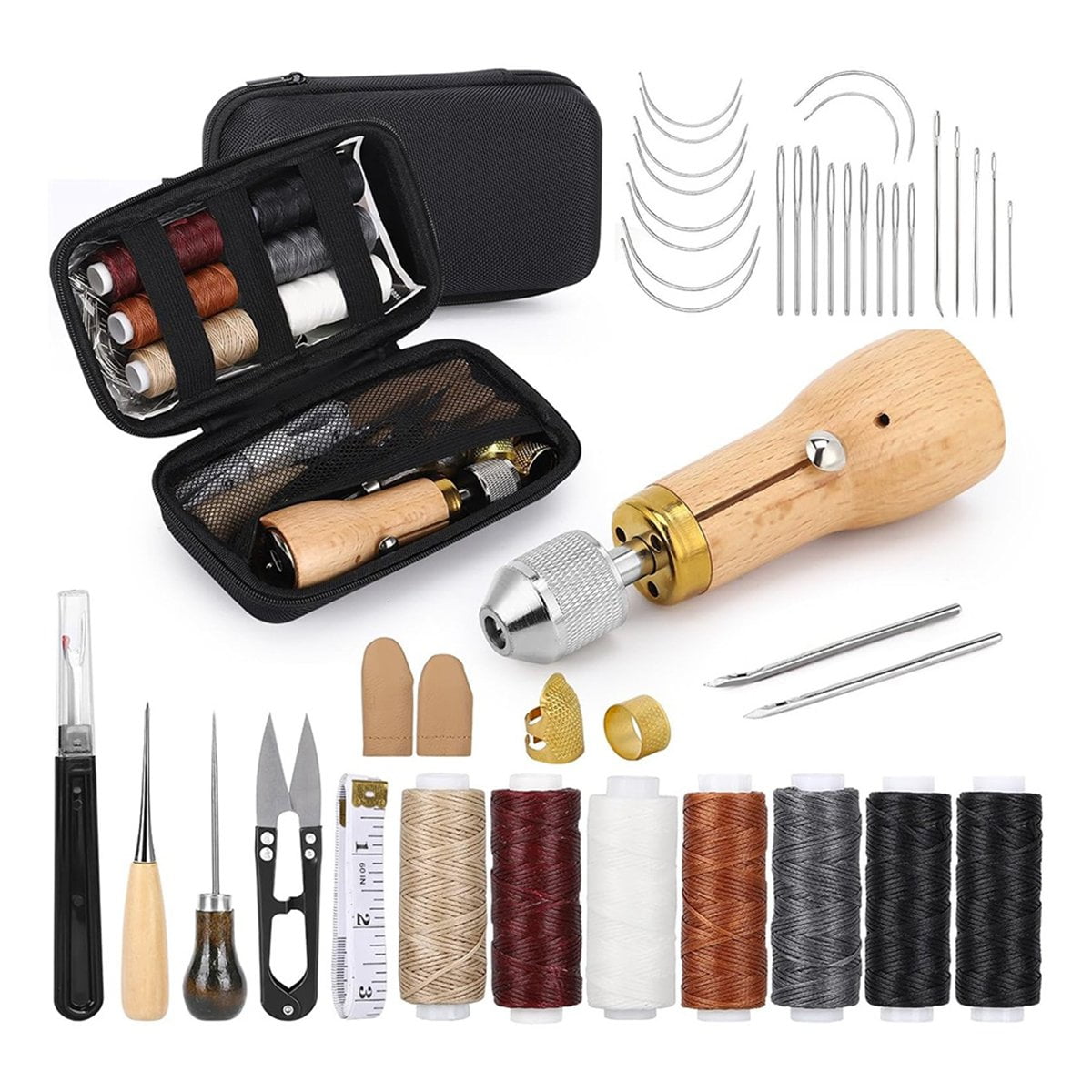 41 PCS Sewing Awl Kit with Storage Bag - Sewing Awl, Leather Sewing ...