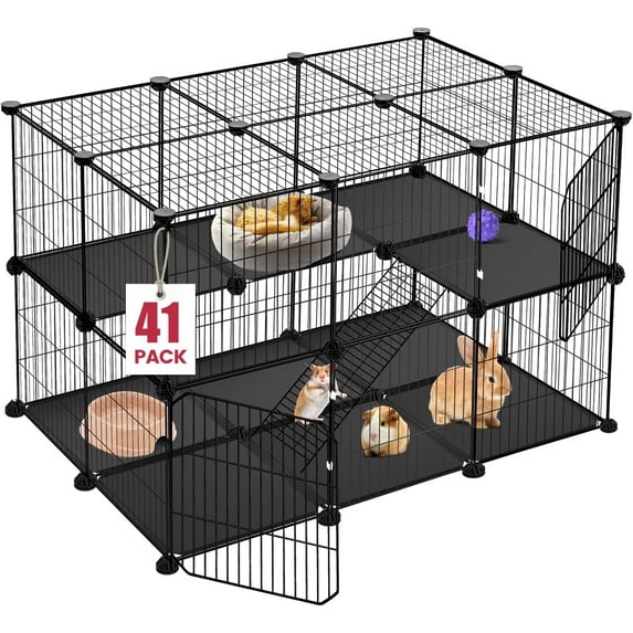41 Panels Pet Playpen, 35.4" L x 23.6" W x 23.6" H Small Playpen with 2 ...