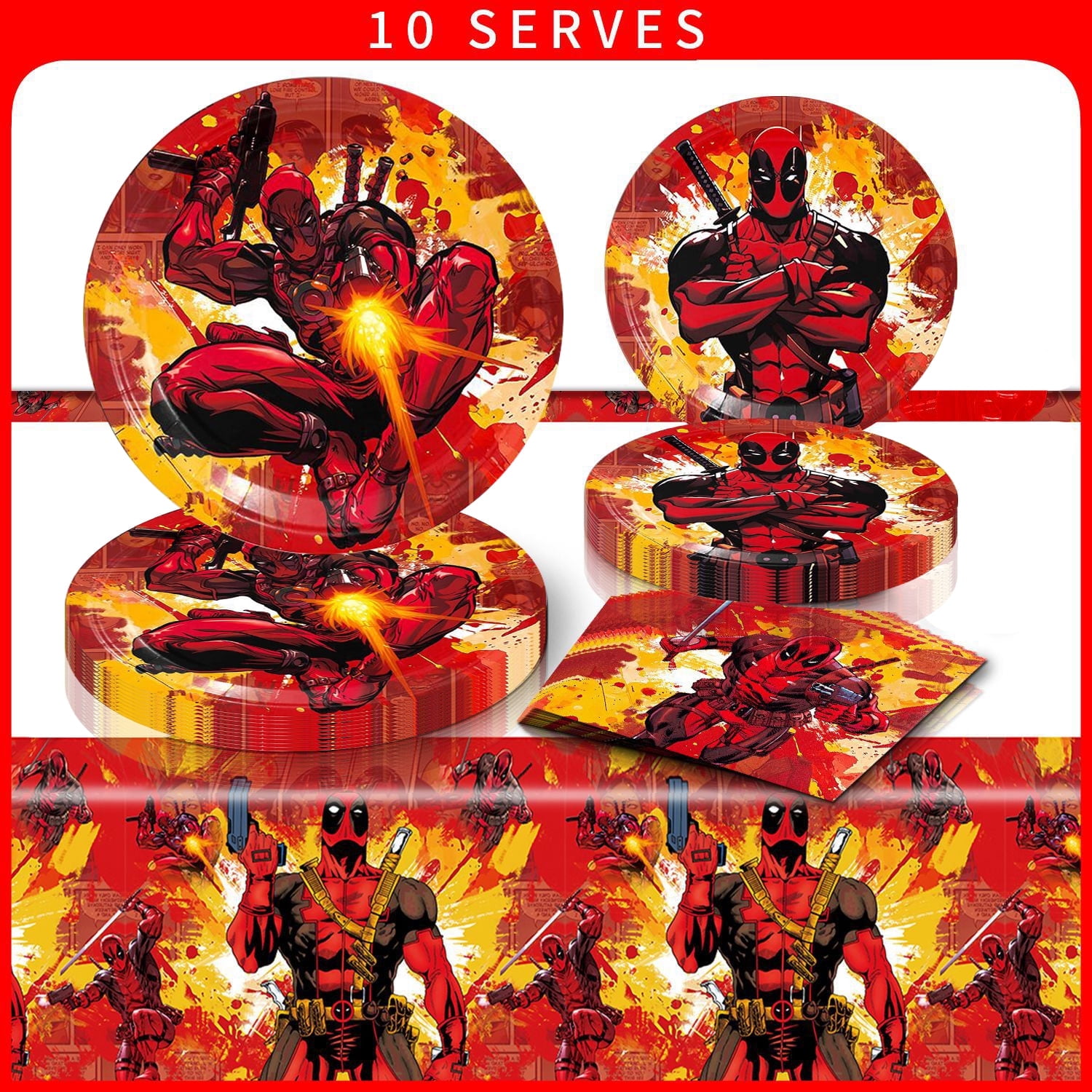 41 Pcs Deadpool Birthday Party Decorations, Superhero Deadpool Party ...