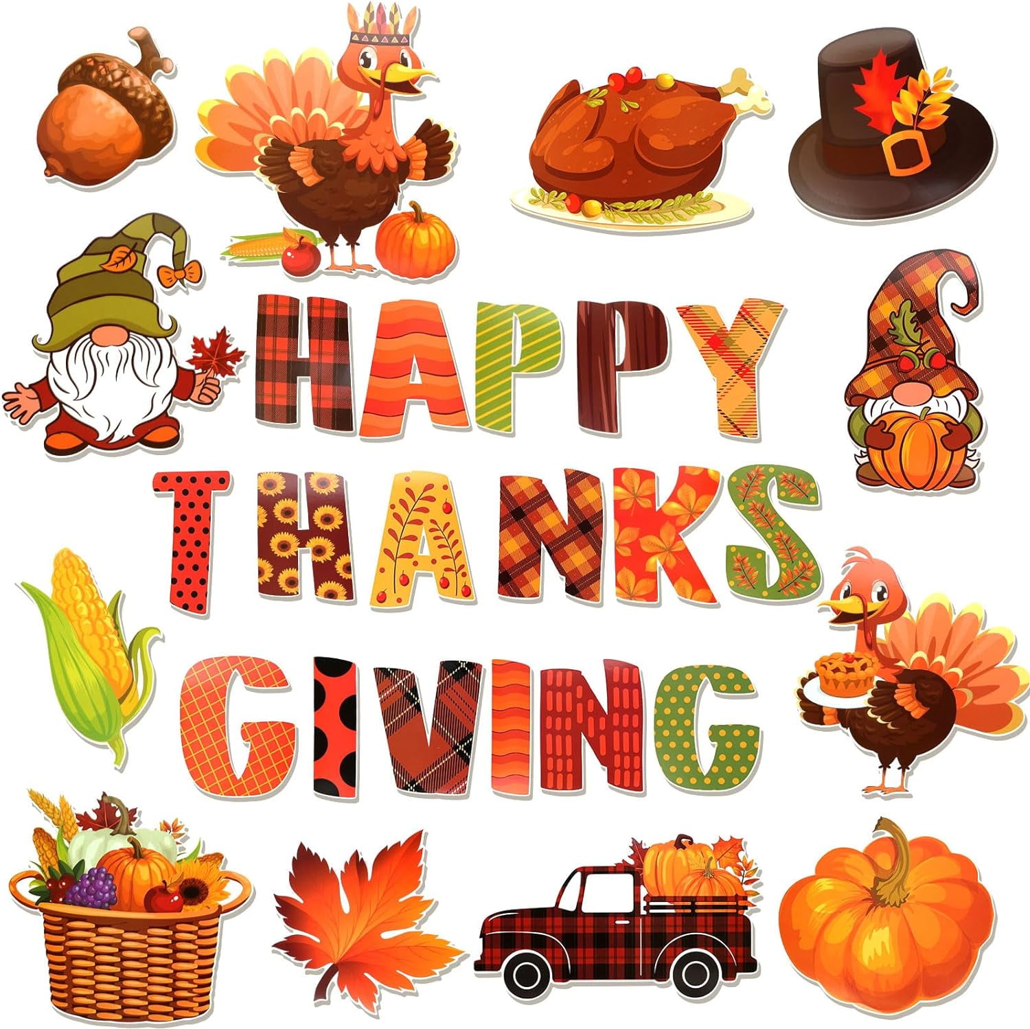 41 Pcs Happy Thanksgiving Classroom Bulletin Board Decoration Gnomes ...