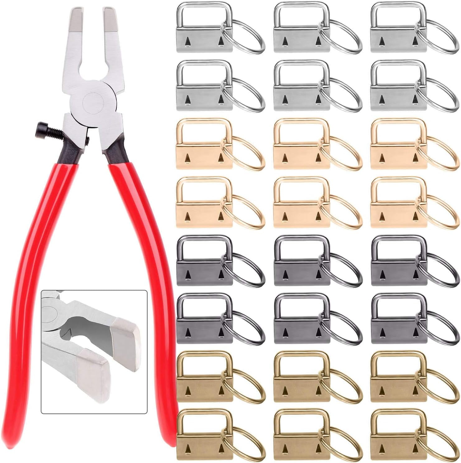 41 Pcs Key Fob Hardware Set 40 Pcs Key Fob Hardware with 1 Pc Key Fob ...