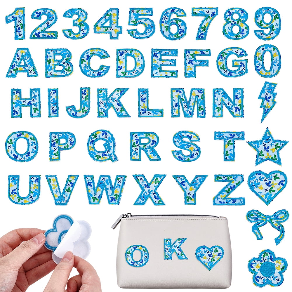 41 Pcs Letter and Number Self-Adhesive Patches A-Z Alphabet Numbers 0-9 ...