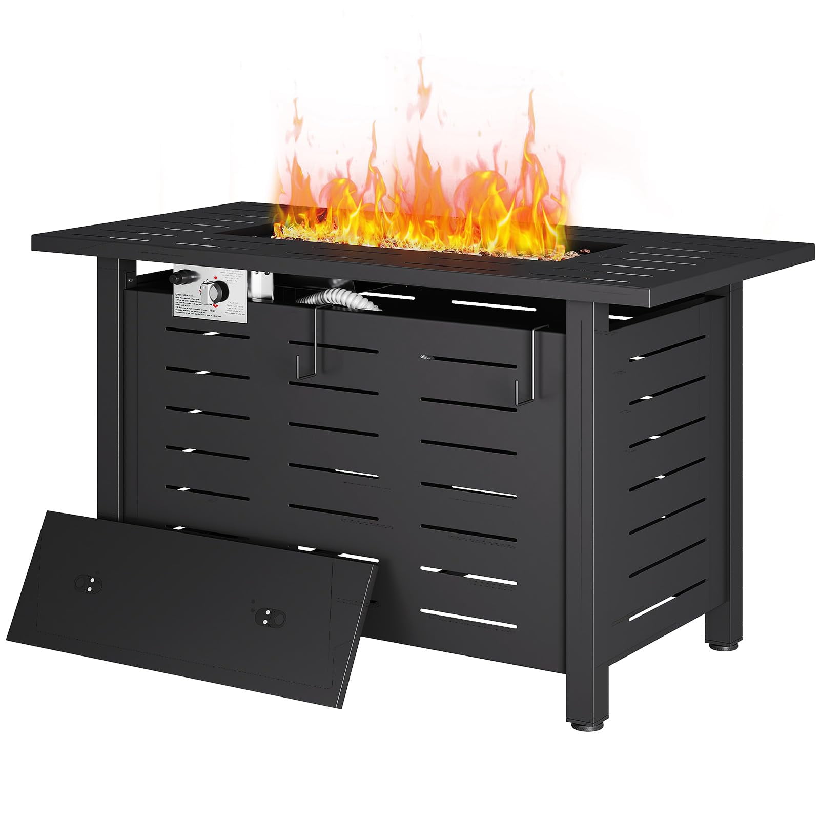41" Propane Fire Pit Table– 50,000 BTU Outdoor Gas Fire Pits with ...