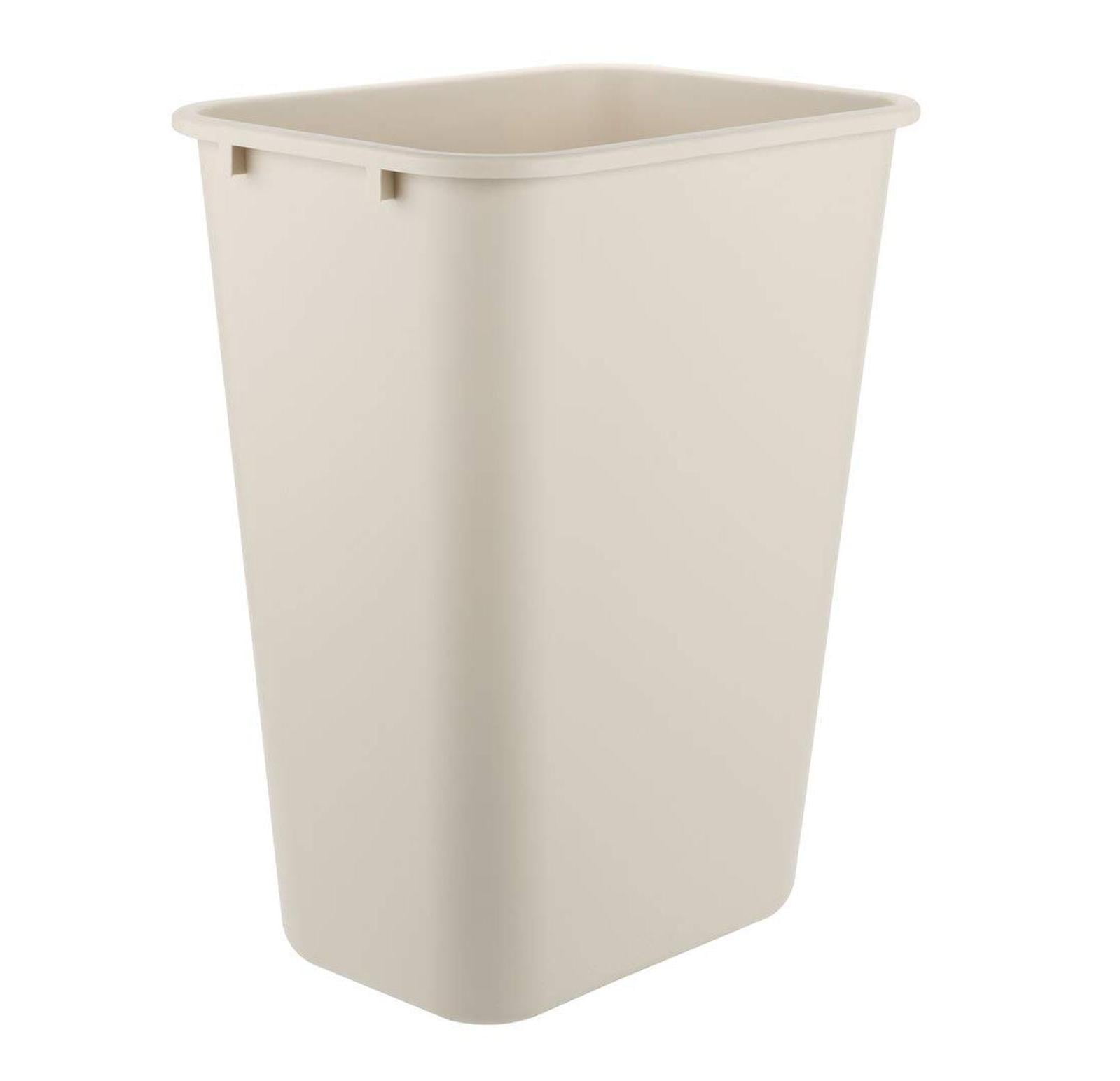 41 Qt. / 10 Gallon / 38 Liters Beige Rectangular Wastebasket. Trash Bin ...