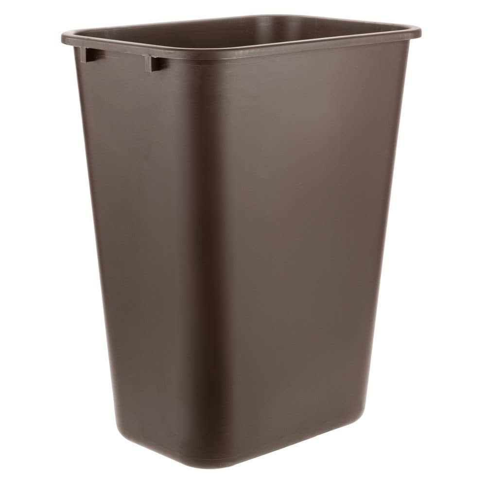41 Qt. / 10 Gallon / 38 Liters Brown Rectangular Wastebasket. Trash Bin ...