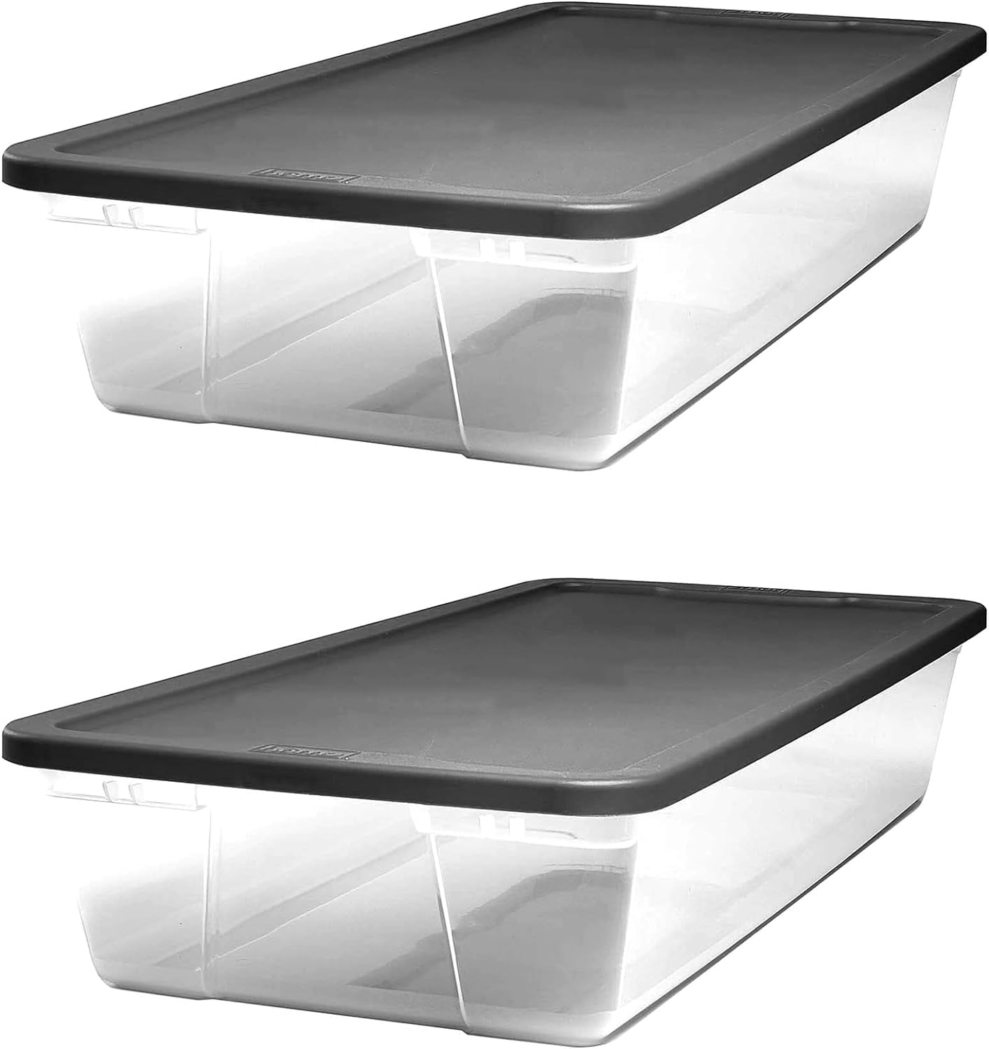 41-Quart Clear Plastic Stackable Storage Bin with Lid Container Box ...