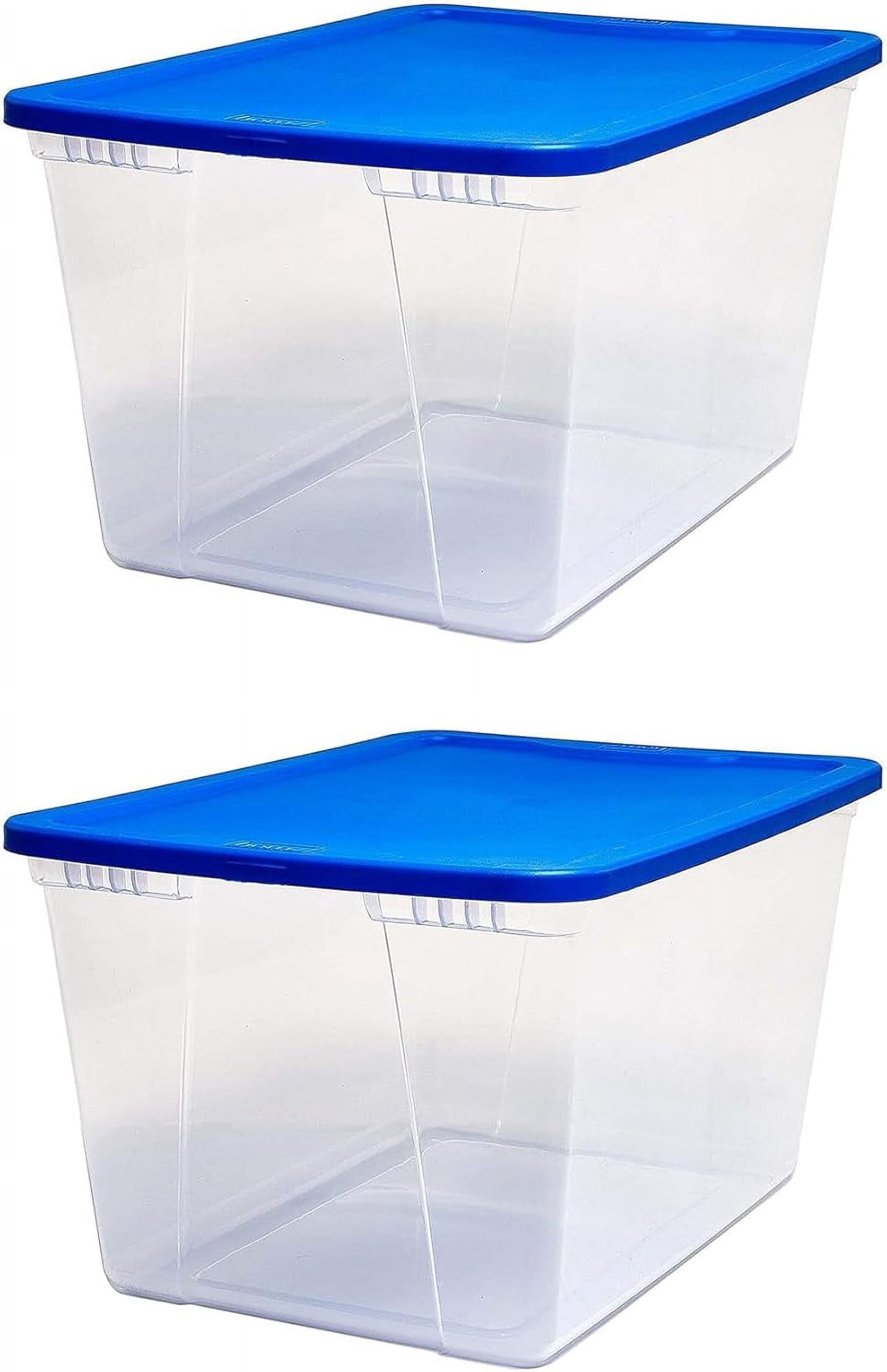 41-Quart Clear Plastic Stackable Storage Bin with Lid Container Box ...