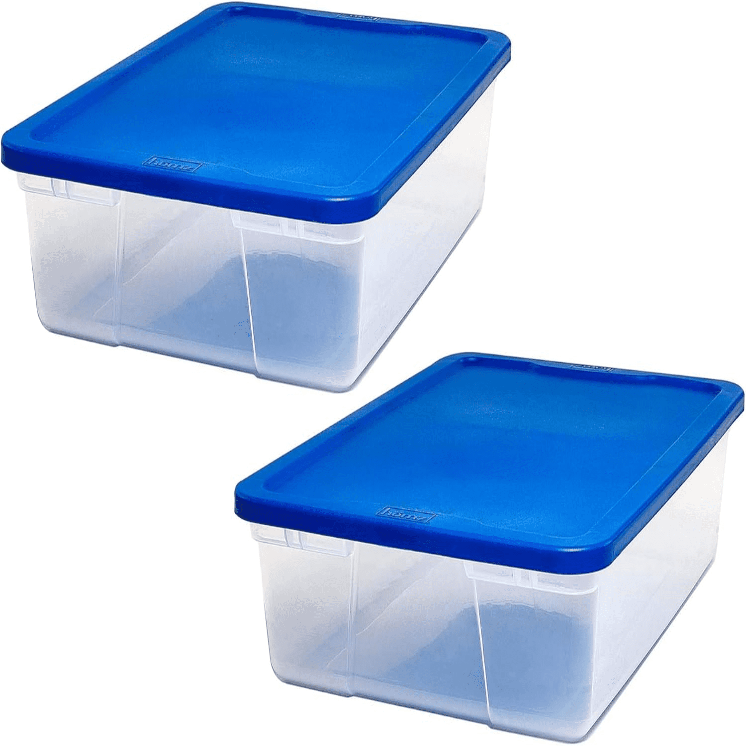 41-Quart Plastic Under Bed Stackable Storage Container Bin with Gray ...