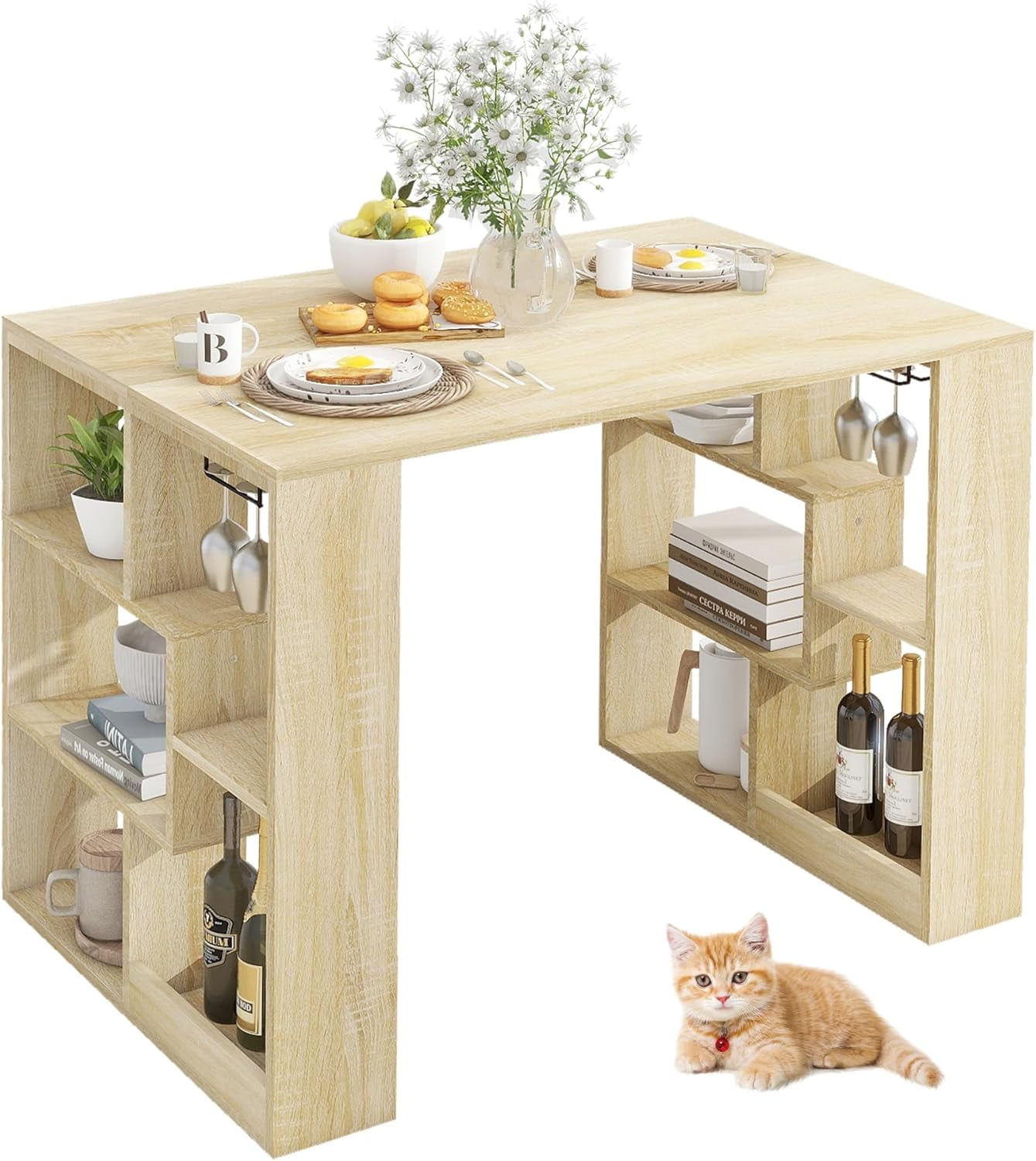 41” Small Rectangle Dining Table for 2 3 4, Wooden Dining Table ...