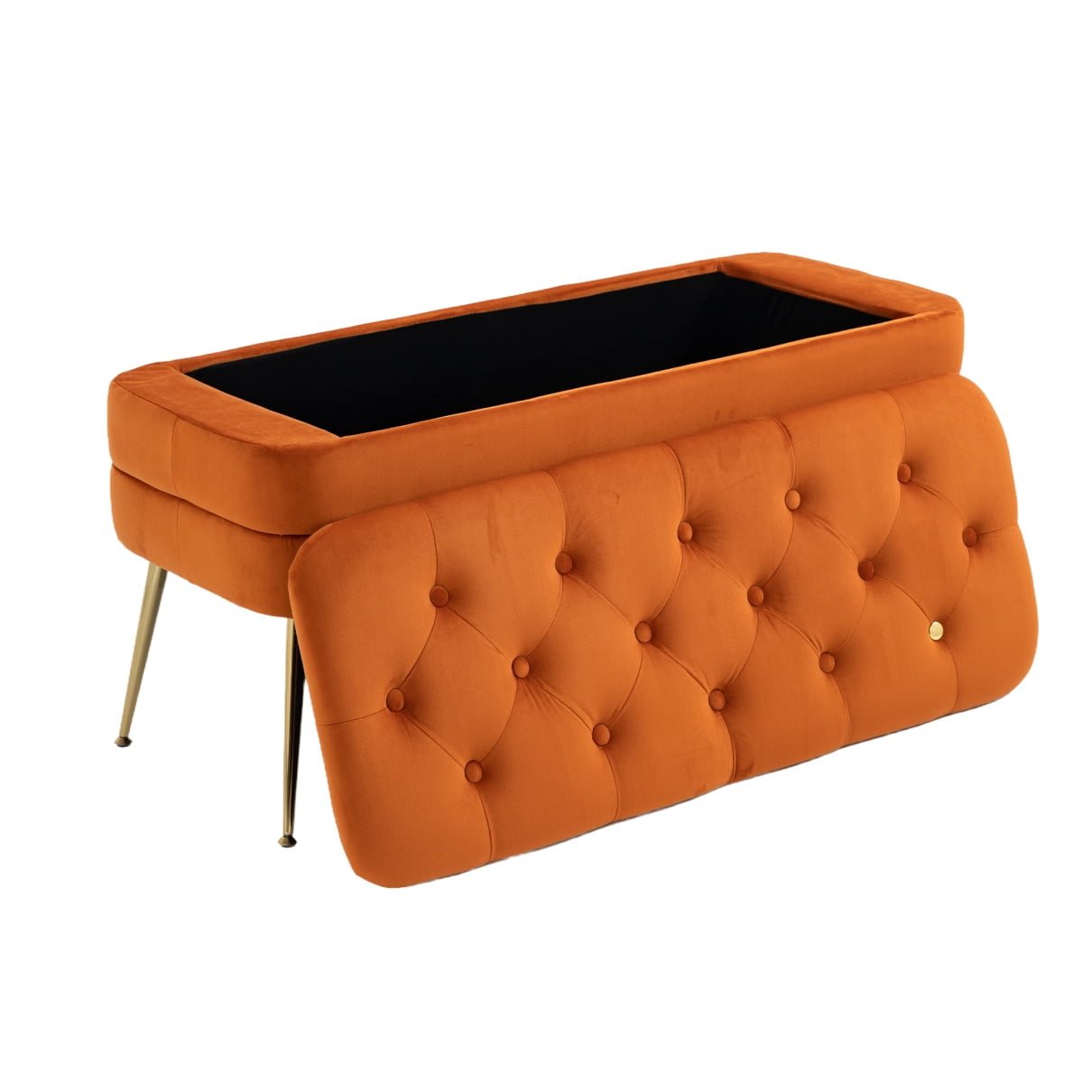 41"W Storage Ottoman, Bedroom End Bench, Upholstered Fabric Storage ...