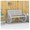 41" Wooden Wagon Wheel Bench, Rustic Outdoor Patio Furniture, 2-Person ...