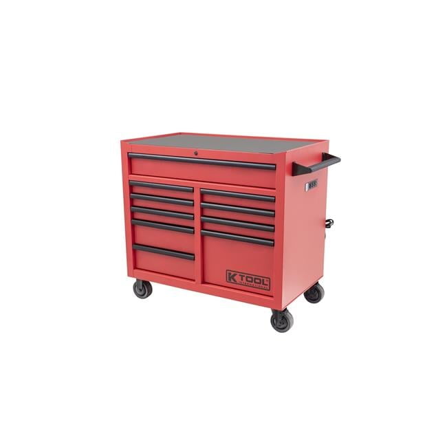 41 in. Premium 10 Drawer Double Bay 1000 lbs Tool Box, Matte Red ...