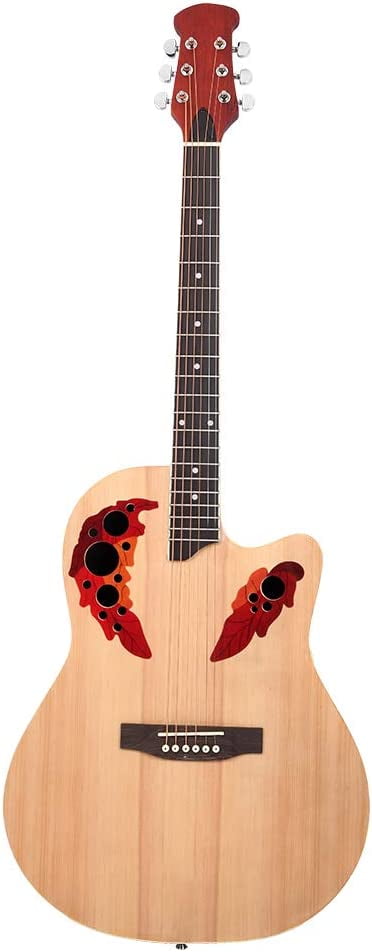 41 inch Cutawary Round Back Acoustic Guitar Spruce Top Grape Hole ...