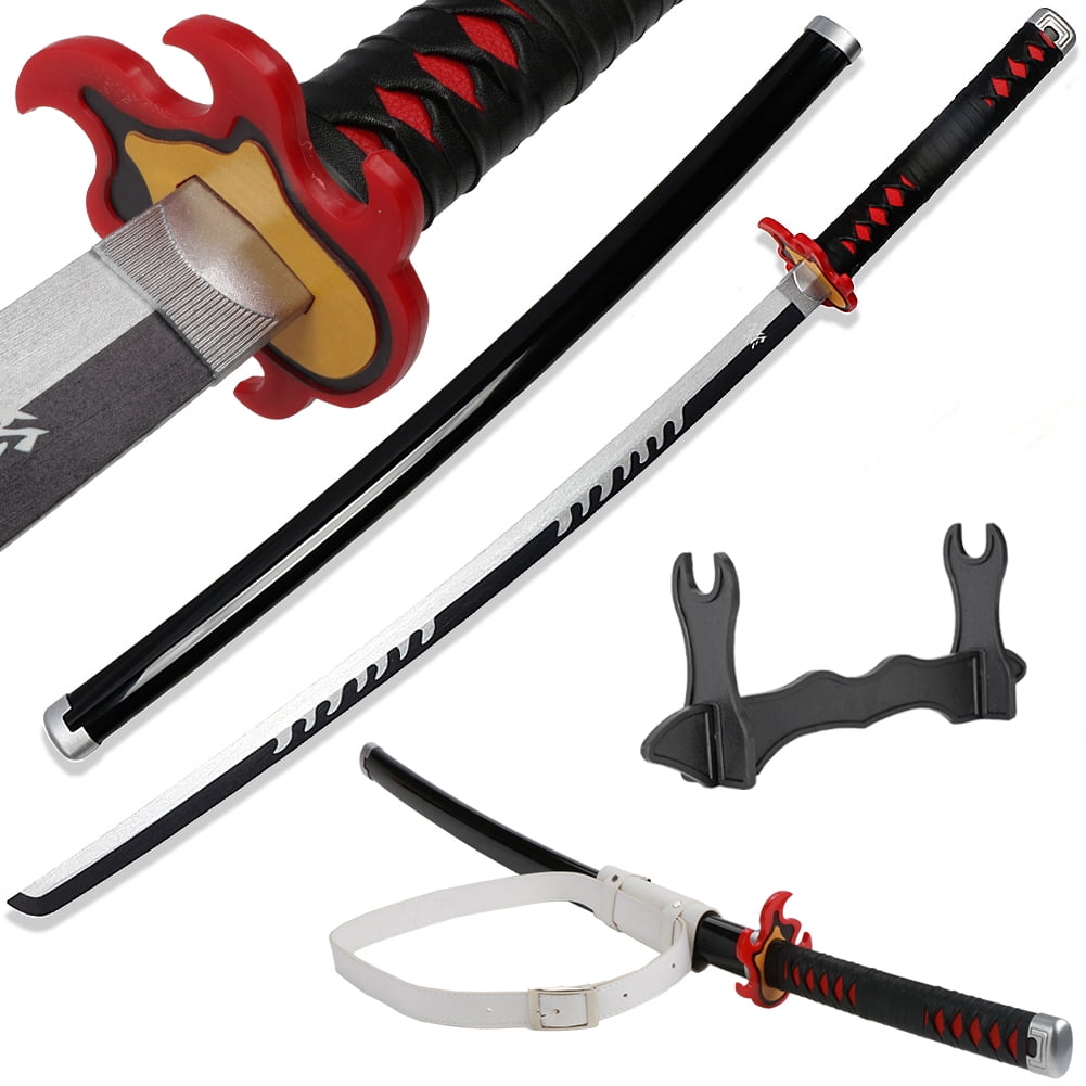 41 inches Bamboo Wooden Sword Kagura with White Belt and Holder Stand ...