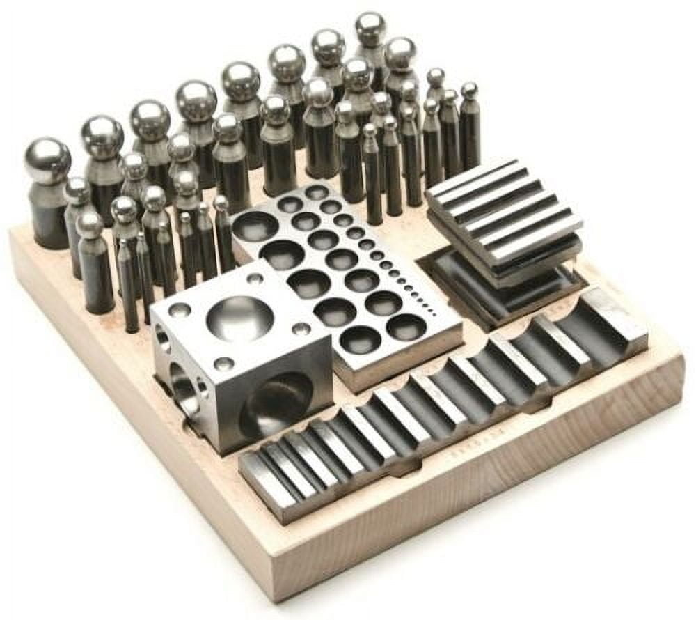 JTS 41 pc Dapping Block & Punch Set, Metal Forming Kit for Jewelry ...