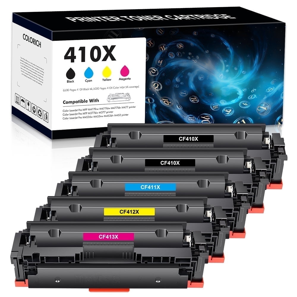 410X Toner Cartridges Compatible for HP 410A CF410A CF411A CF412A CF413A & 410X CF410X CF411X ...