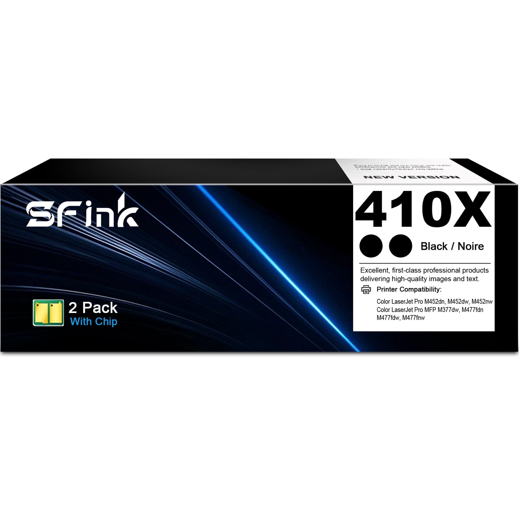 410X Toner Cartridges(2-Pack Black) Compatible for HP410X CF410X for ...
