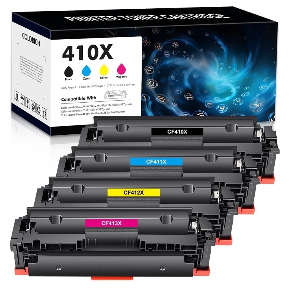 Colorich 410X CF410X Toner Cartridge Pack of 4, Compatible for HP ...