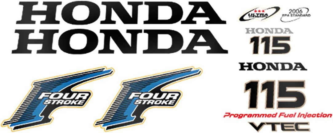 411 Decals Aftermarket Replacement for Honda 115 F.Stroke Blue Outboard ...
