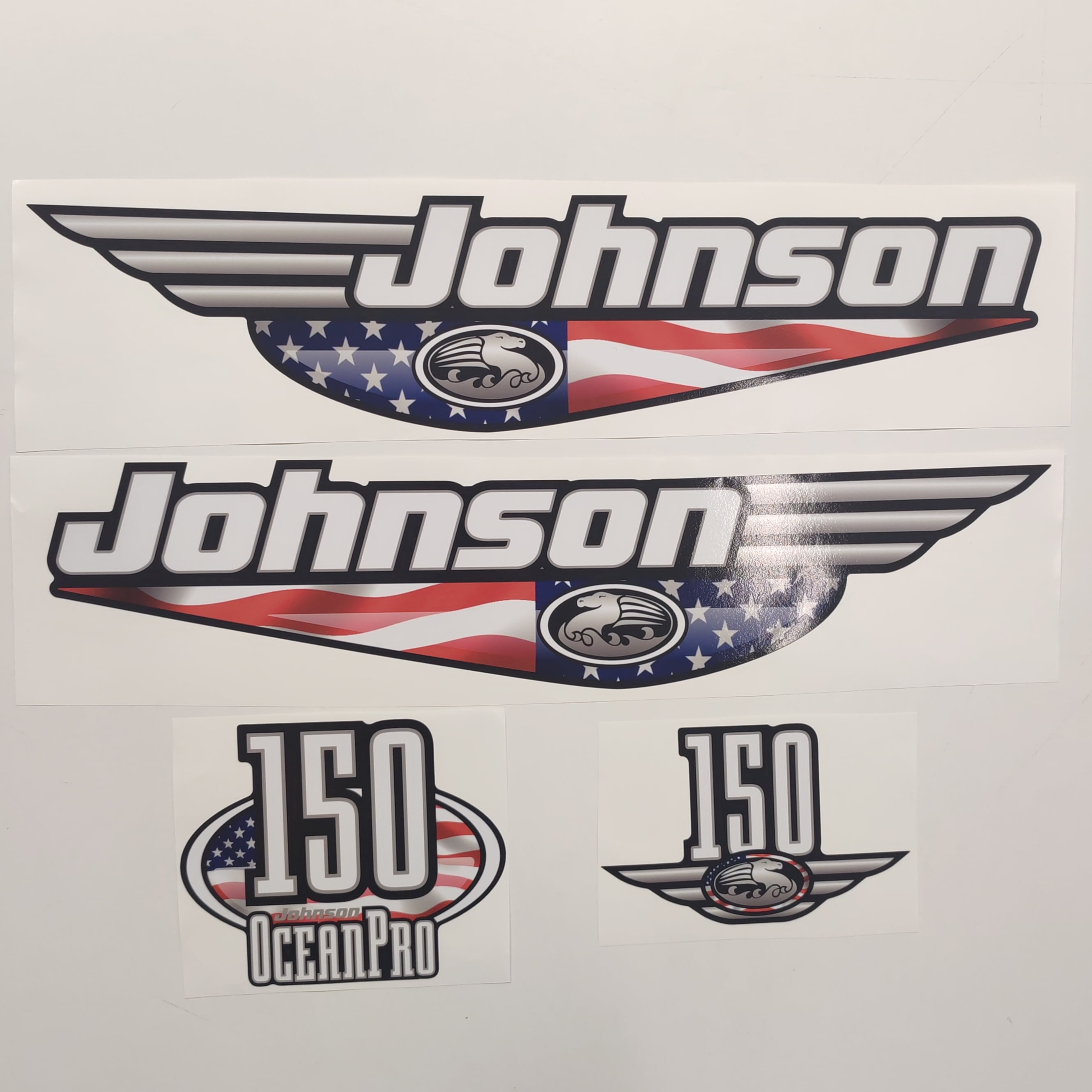 411 Decals Replacement Sticker Set for Johnson 150 Ocean Pro Outboard ...