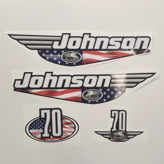 411 Decals Replacement Sticker Set for Johnson 70 HP Outboard (1992 ...