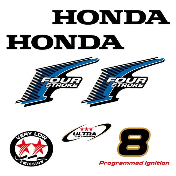 411 Decals Replacement for Honda 8 Four Stroke (2002-2007) Blue ...